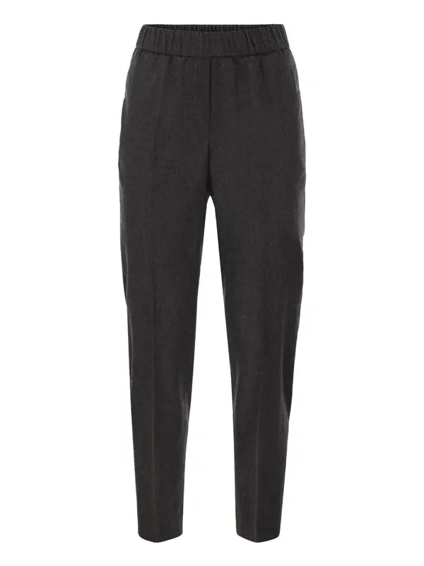 Peserico Elastic-waist Casual Trousers - Anthracite