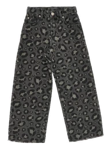 DOUUOD Leopard Print Frayed Hem Jeans - No