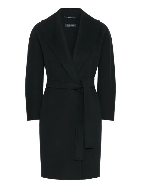 Max Mara Messi Long-sleeve Coat - Black