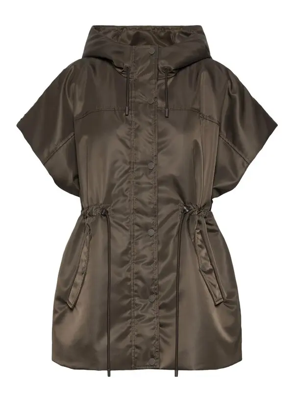 Max Mara Quilted Hooded Gilet - Mud