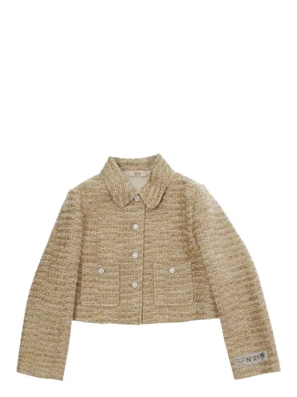 N.21 Long Sleeve Single-breasted Jacket With Lapel Collar - Beige