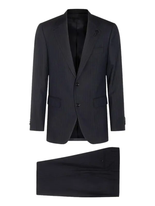 LARDINI Pinstriped Two-piece Suit - Black