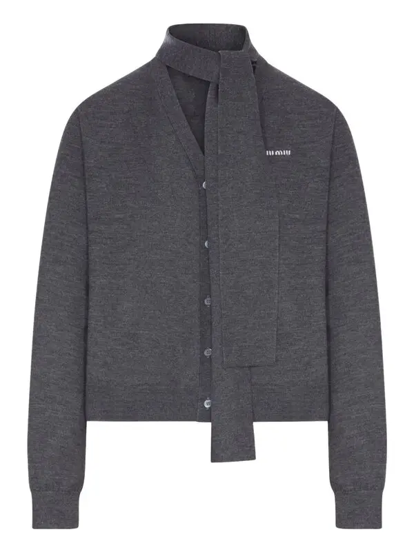 Miu Miu Wool Cardigan - Anthracite