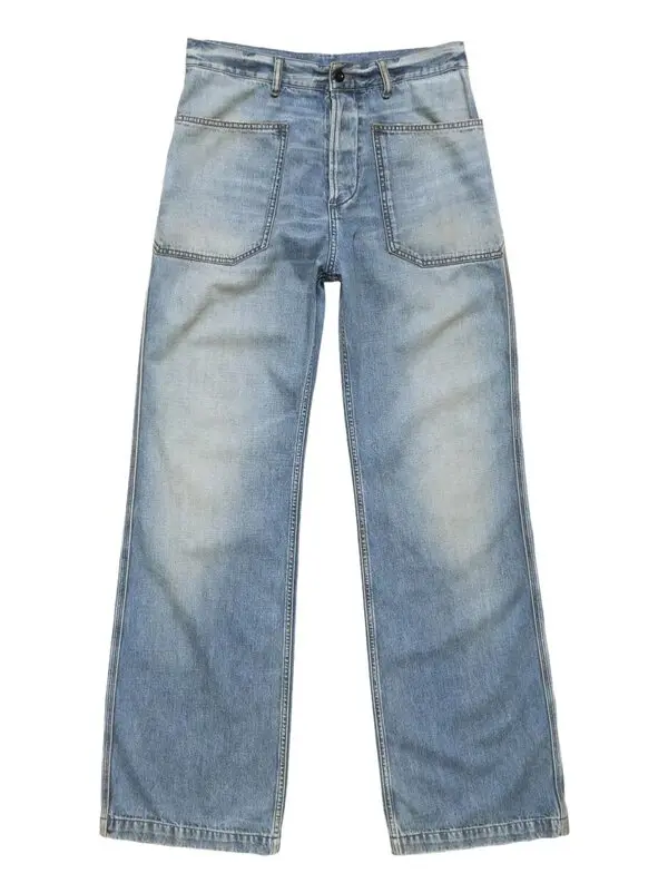 Acne Studios Regular Fit Denim Trousers - Gray