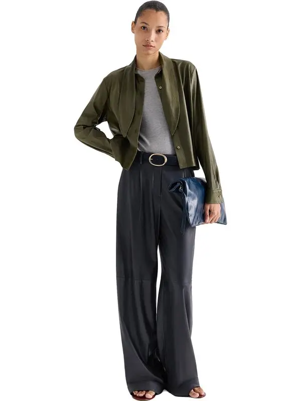 TWP Paper Leather Hudson St Pant - Midnight