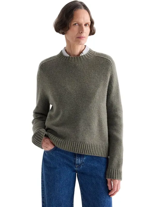 TWP New Jill Crewneck Sweater In Italian Cashmere - Moss