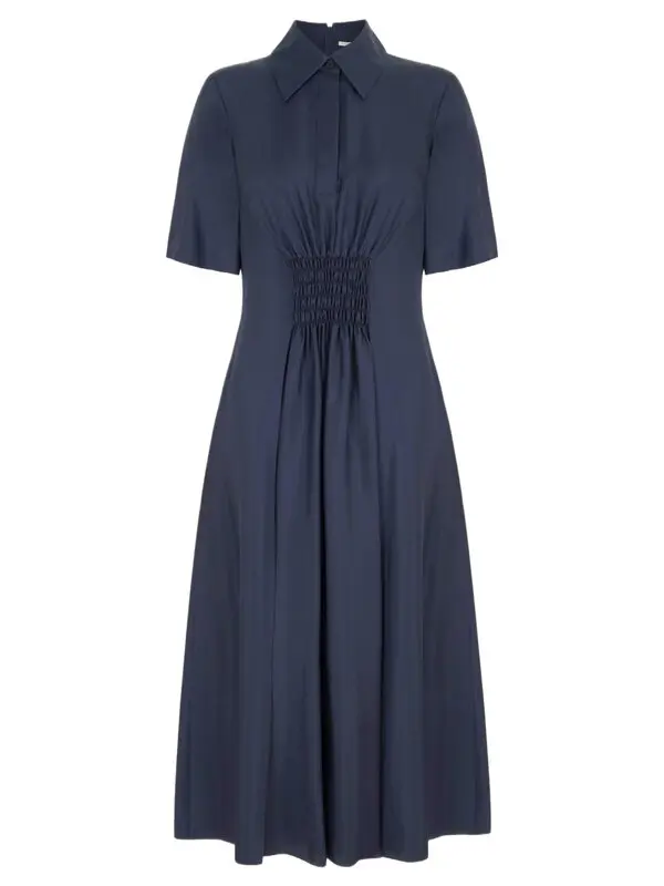 EMILIA WICKSTEAD Khloe Dress In Silk Twill - Navy