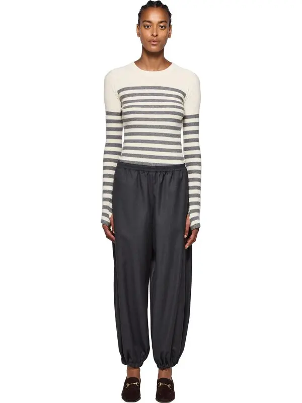Serena Bute Wool Balloon Trousers - Grey