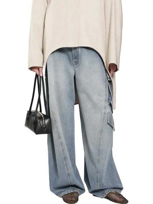 Alaïa Denim Cargo Pants - Blue