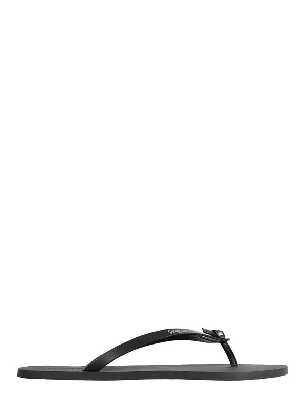 Saint Laurent Leather Pool Flip-flops - Black