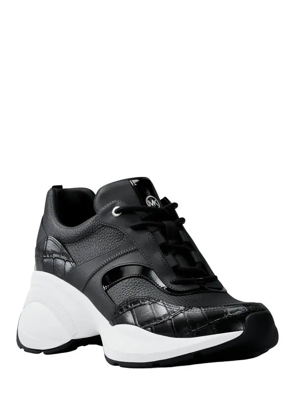 Michael Kors Kaia Mixed-media Trainers - Black