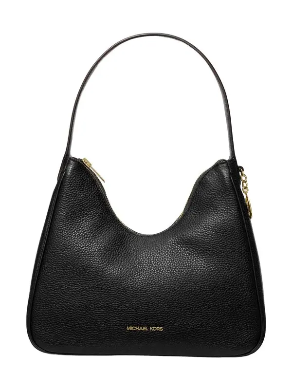 Michael Kors Nayla Small Pebbled Leather Hobo Shoulder Bag - Black