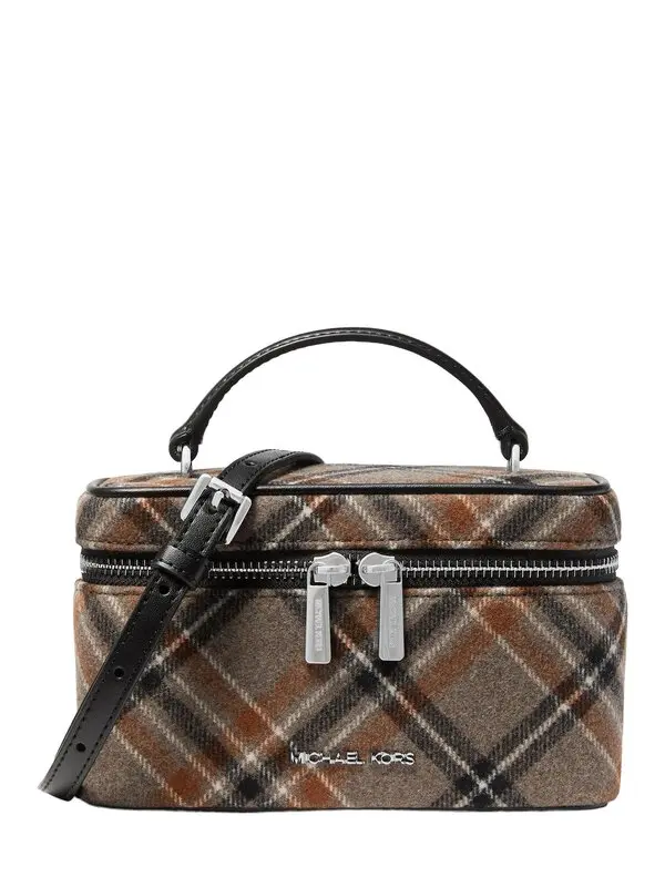 Michael Kors Small Plaid Vanity Crossbody Bag - Black