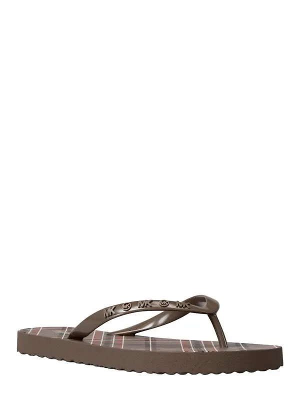 Michael Kors Plaid Print Flip Flop - Grey