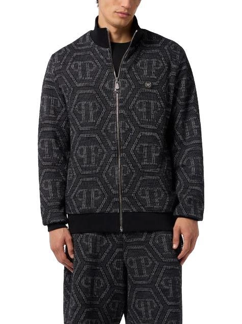 Philipp Plein Jacquard Tracksuit Jacket Monogram - Black
