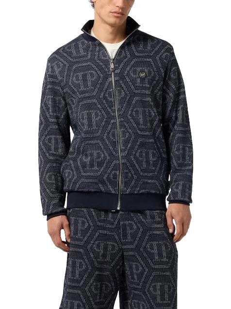 Philipp Plein Jacquard Tracksuit Jacket Monogram - Navy