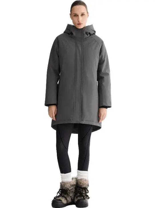 OROLAY Mid-length Windproof Parka Coat - Gray