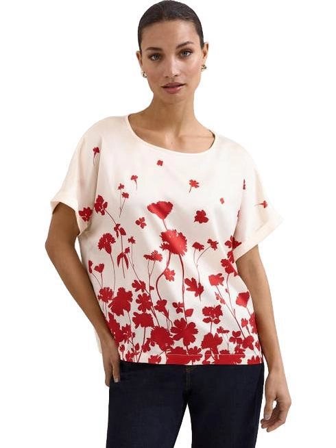 PHASE EIGHT Floral Print Relaxed Silhouette Top - Ivory