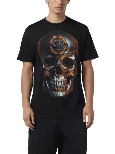 Philipp Plein Round Neck T-shirt Lava Skull - Black