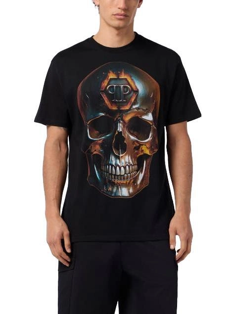 Philipp Plein Round Neck T-shirt Lava Skull - Black