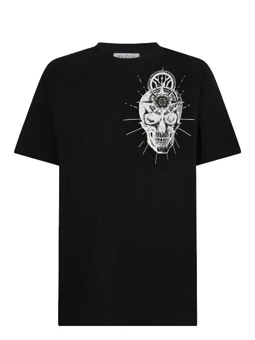 Philipp Plein Round Neck T-shirt Skull Tattoo - Black