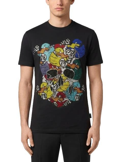 Philipp Plein Round Neck T-shirt Gelato Monsters - Black