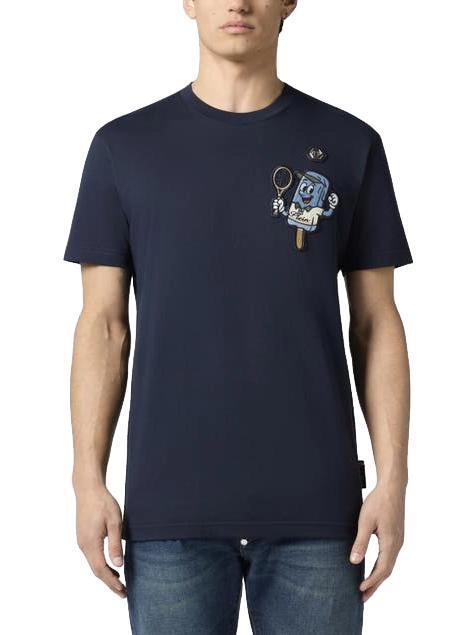 Philipp Plein Round Neck T-shirt Gelato Monsters - Navy