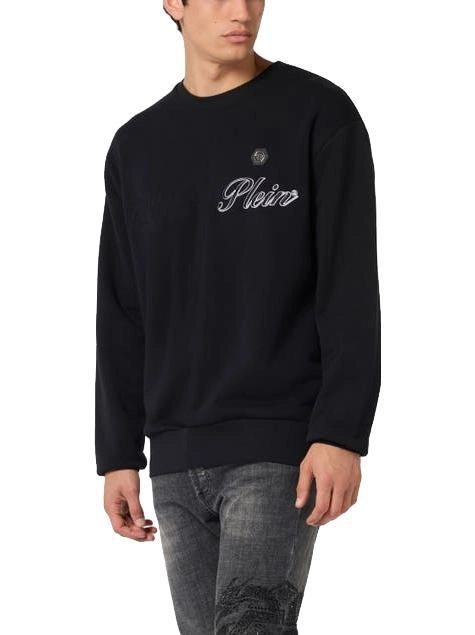 Philipp Plein Round Neck Sweatshirt Signature - Black