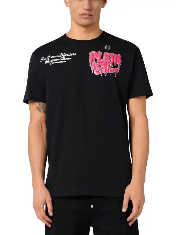 Philipp Plein Round Neck T-shirt Gelato Monsters - Black