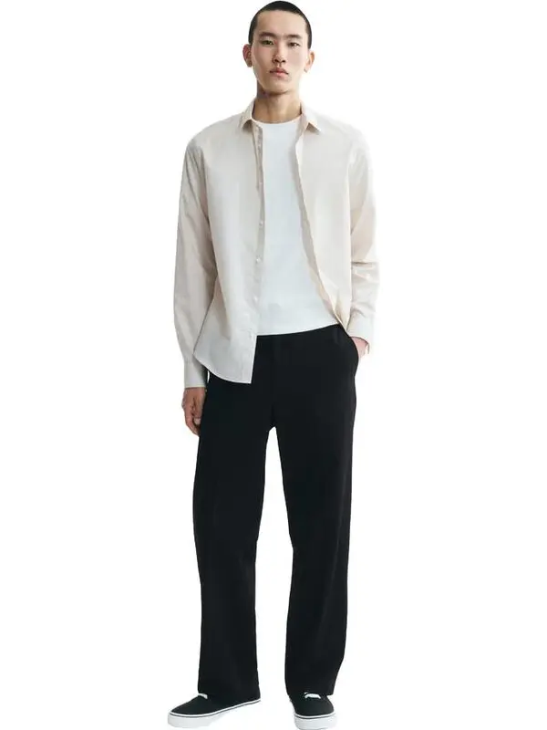 H&m Relaxed-fit Viscose Blend Trousers - Black