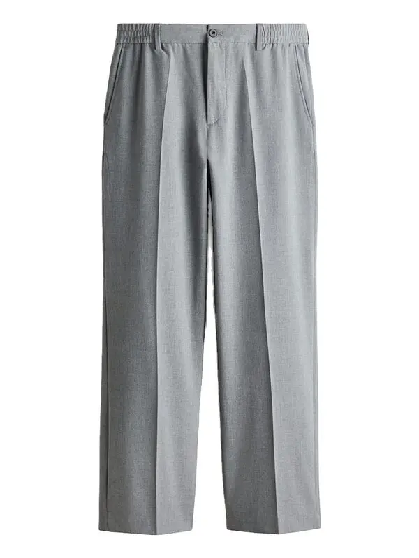 H&M Relaxed-fit Viscose Blend Trousers - Light Gray