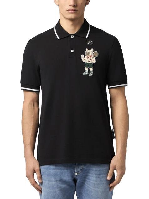 Philipp Plein Polo T-shirt New York Tennis Patch - Black
