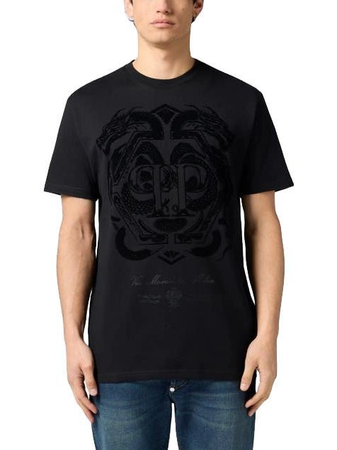 Philipp Plein Printed Round Neck T-shirt Dragon - Black
