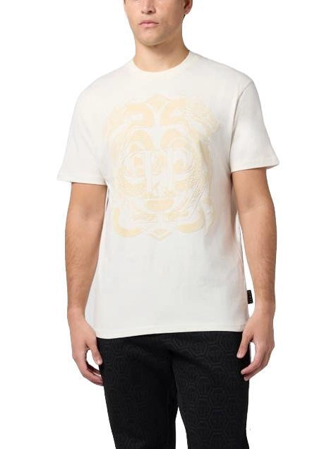 Philipp Plein Printed Round Neck T-shirt Dragon - Offwhite