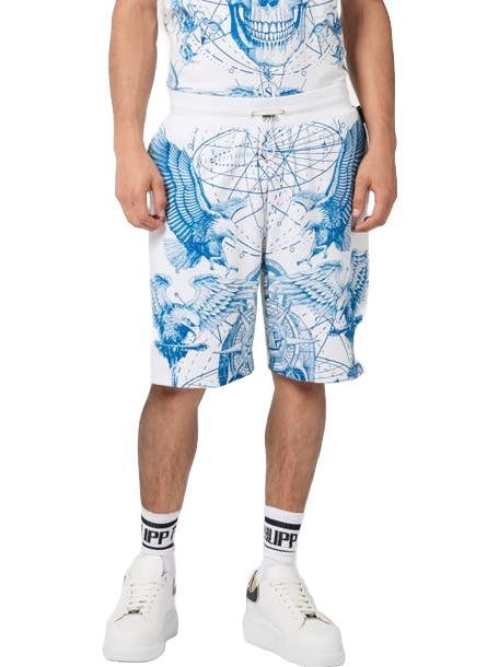 Philipp Plein Tattoo Printed Fleece Shorts - Offwhite