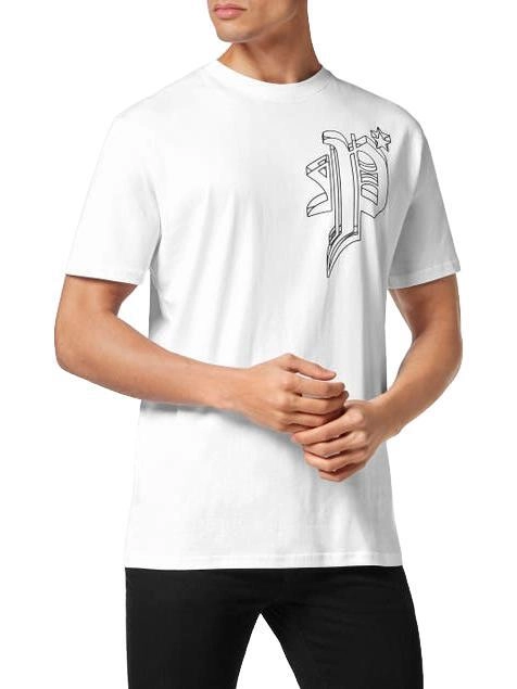 Philipp Plein T-shirt Round Neck Ss Wire Frame - White
