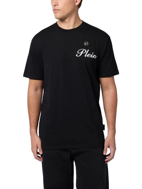 Philipp Plein Round Neck T-shirt Embossed Signature - Black