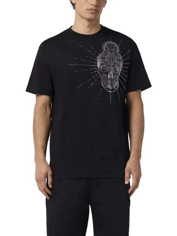 Philipp Plein Round Neck T-shirt Skull Stones - Black
