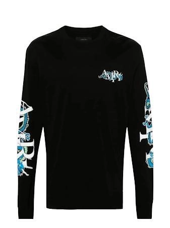 Amiri Lny Dragon Long Sleeve Tee Shirt - Black