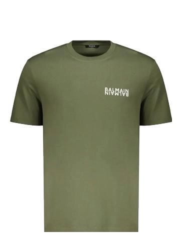 Balmain Double Logo Cotton T-shirt - Green