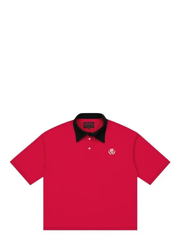 GODSPEED Victor Minimal Crest Polo Shirt - Red