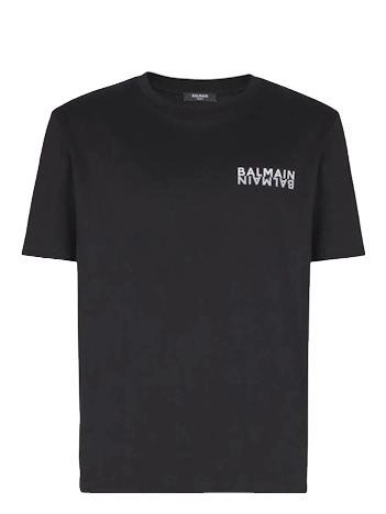 Balmain Double Logo Cotton T-shirt - Black