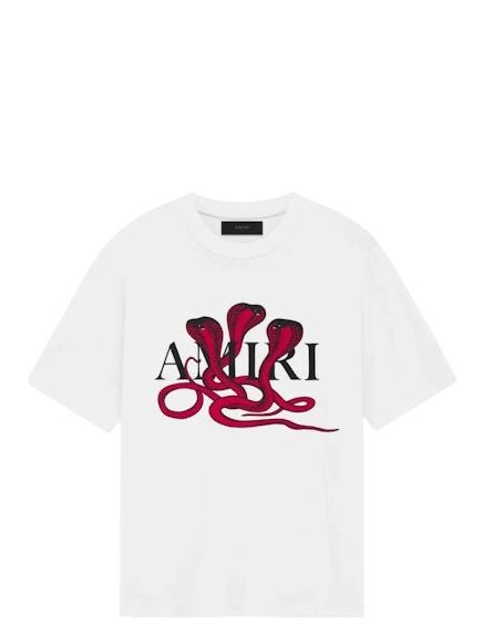 Amiri Snake Tee Shirt - White/red