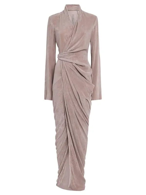 Rick Owens Draped Maxi Wrap Dress - Pink