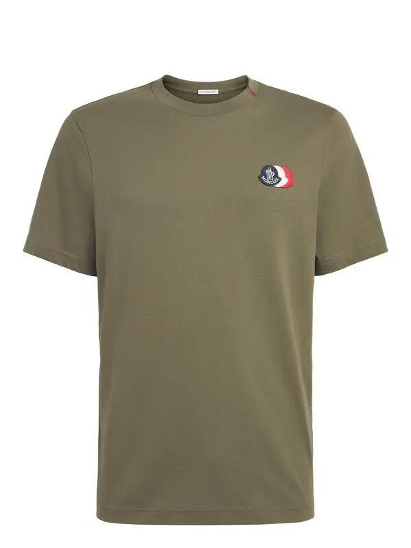Moncler Cotton Logo Patch T-shirt - Green
