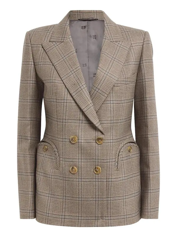 BLAZÉ MILANO Virgin Wool Charmer Double-breasted Blazer - Beige