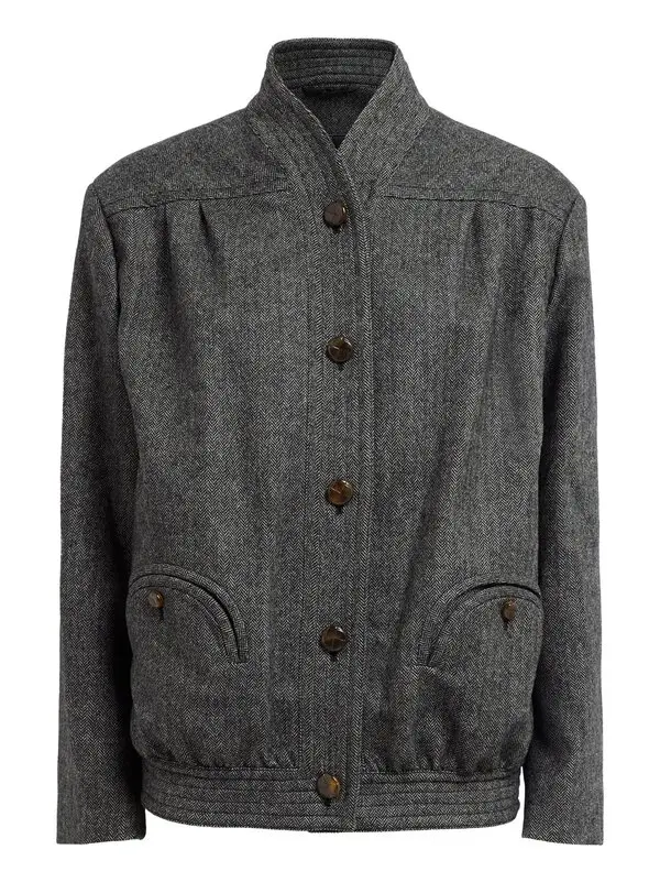 BLAZÉ MILANO Virgin Wool-blend Herringbone Coiba Jacket - Grey