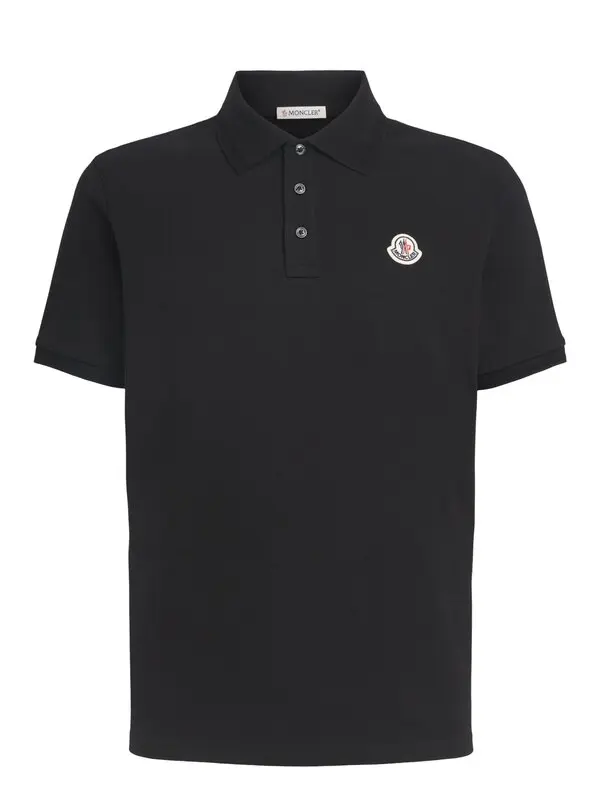 Moncler Cotton Logo Polo Shirt - Black