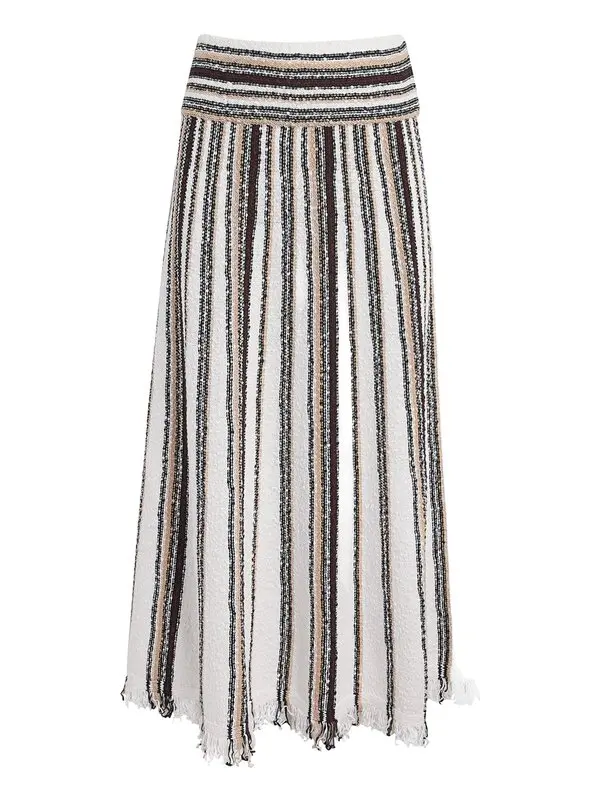 ME+EM Stretch-cotton Bouclé Maxi Skirt - Beige