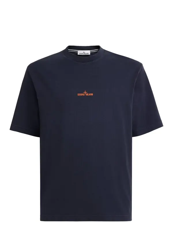 Stone Island Organic Cotton Logo T-shirt - Navy
